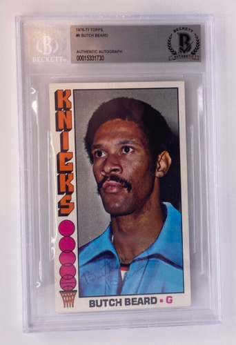 BUTCH BEARD SIGNED AUTHENTIC 1976-77 TOPPS NEW YORK KNICKS BECKETT ...