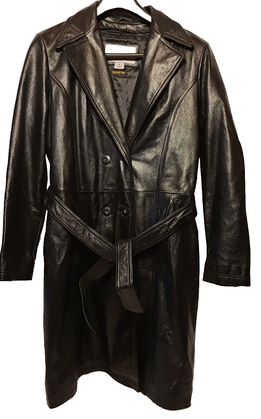 Vtg Wilson's Maxima Leather Trench Coat Matrix Grunge… - Gem