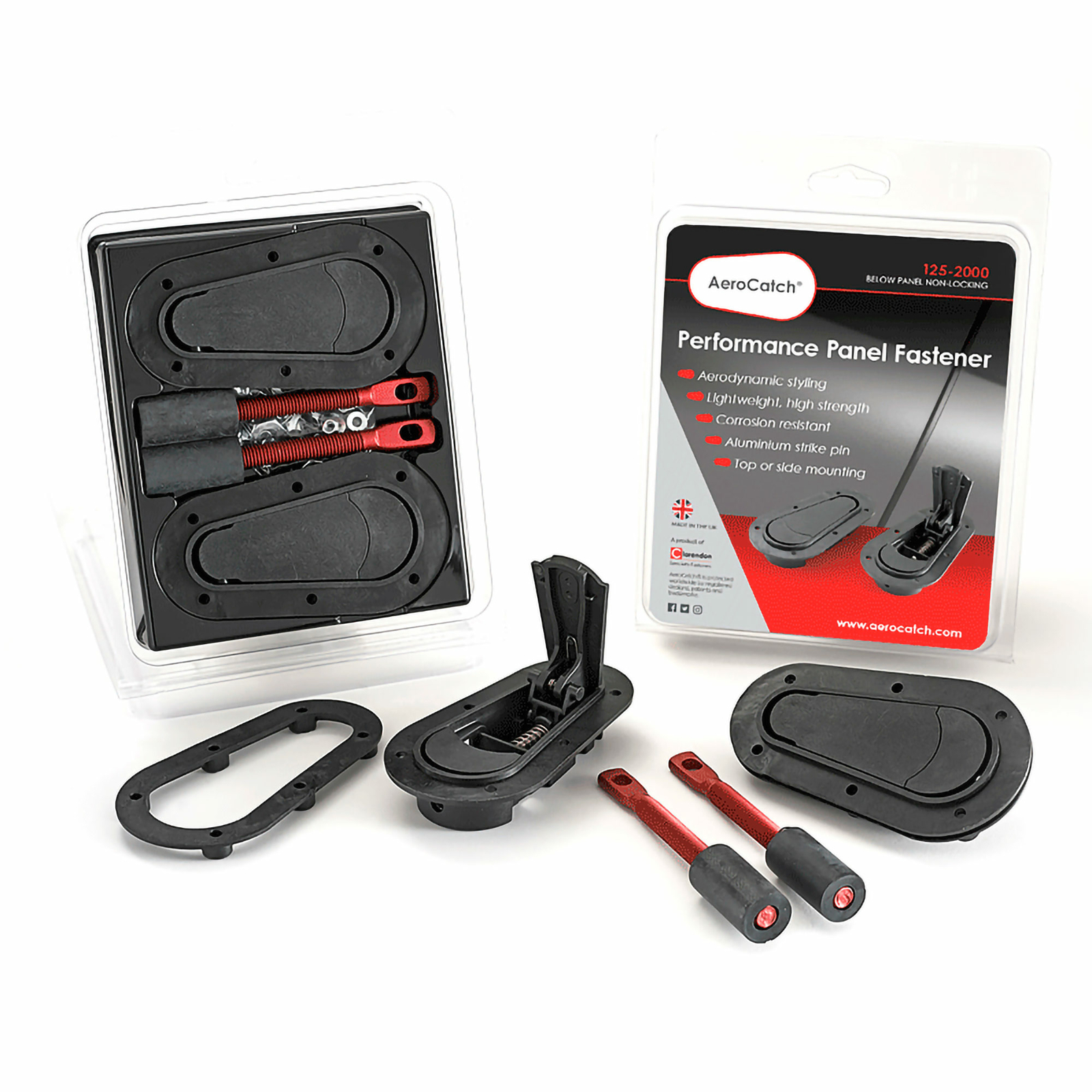 AeroCatch Black Below Panel Non Locking Quick Release Bonnet/Boot Pin ...