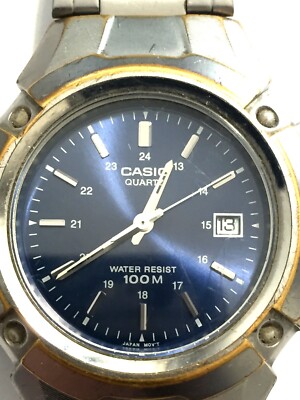 casio quartz watch water resistant 100m stainless steel back 708 mtp ...