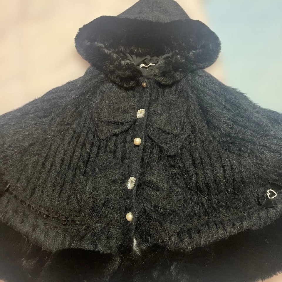 LIZ LISA Black Poncho Cape Coat | eBay