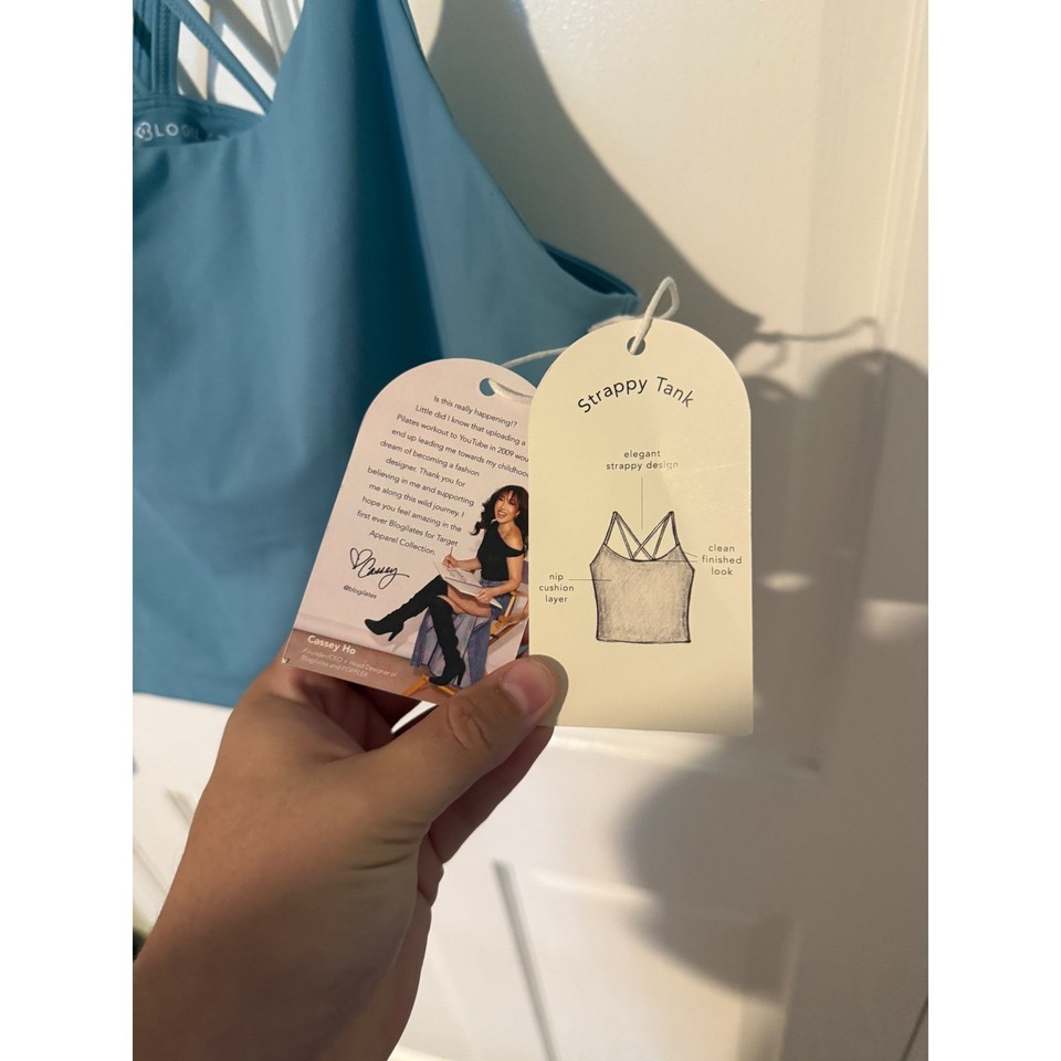 BLOGILATES Strappy Tank Top 3X Sports Bra Blue | eBay