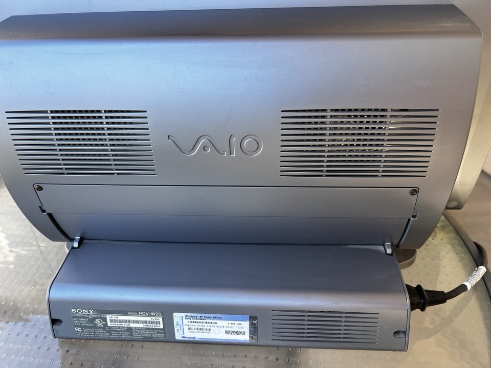 Rare Sony VAIO PCV W20 Desktop Laptop 50/60Hz Windows XP home Edition ...