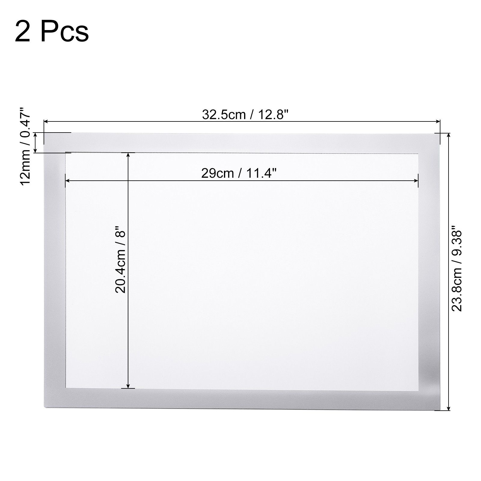 A4 8x11.4 Inch Magnetic Sign Holder with Sticker, 2 Pack Window PVC ...