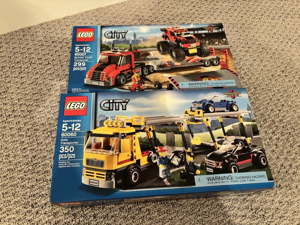 LEGO City Retired Lot 60027 Monster Truck & 60060 Auto Transporter New ...