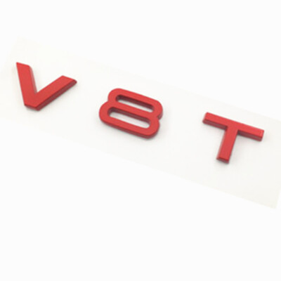 RED HOOD SIDE V8T LETTER BADGE LOGO EMBLEM ENGINE CYLINDERS DECAL ...