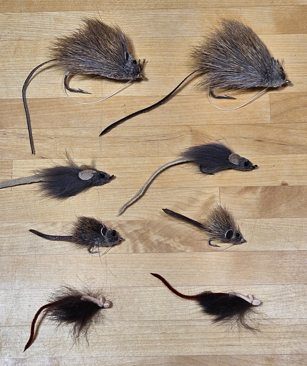 Fly fishing flies 8 assorted mice (2 of each pattern) great for lakes ...