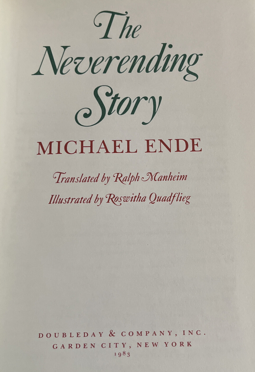 THE NEVERENDING STORY, Michael Ende, 1ST EDITION & PRINT, Doubleday ...