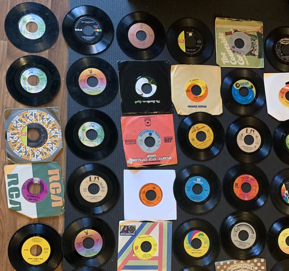 Juke Box Lot Of 100- Vinyl 45 RPM Records -Rolling Stones Beatles ...