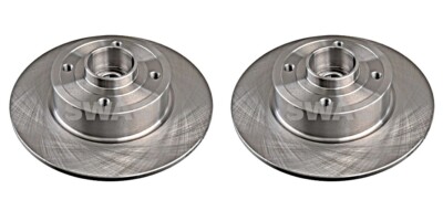 SWAG Brake Disc Rear Axle x2 pcs Fits RENAULT Clio Megane Modus ...