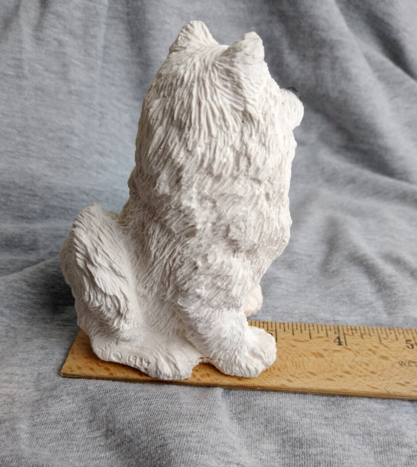 Vintage Stone Critters 1984 UDC Samoyed Dog Figurine Glass Eyes USA | eBay