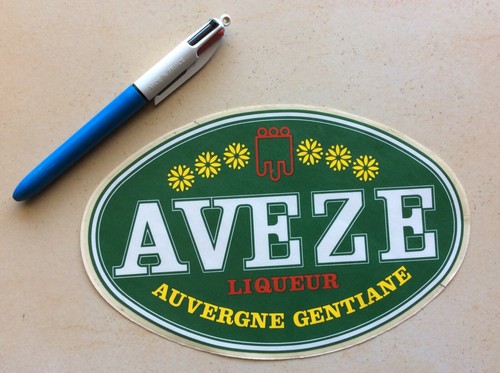 autocollant ancien alcool liqueur AVEZE auvergne gentiane bar rétro ...