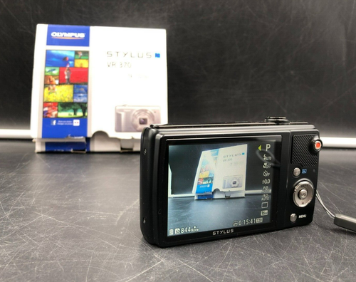 Olympus Stylus VR-370 16MP Digital Camera (Black) w/ Accessories in Box ...