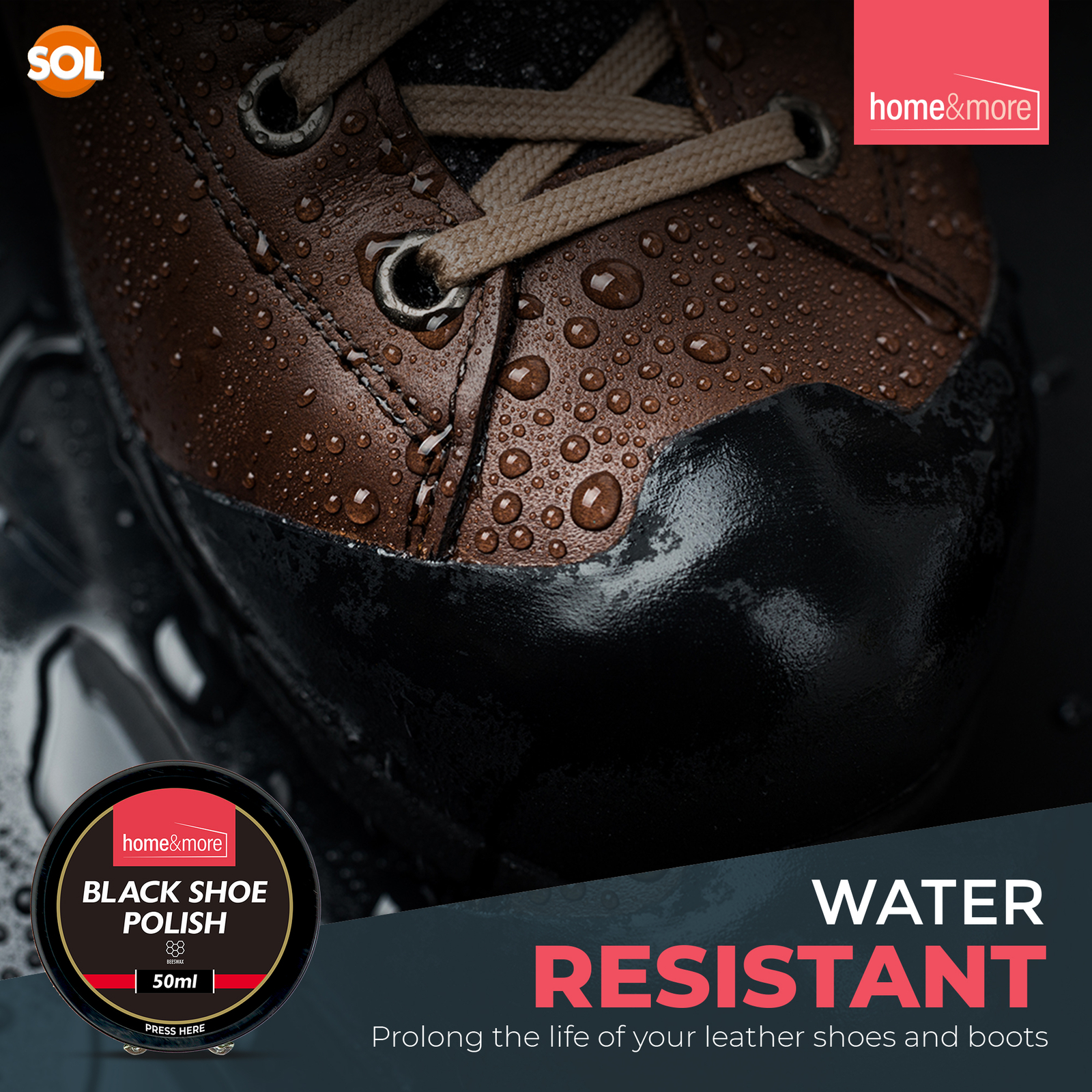 3pk Wax Shoe Polish Black x 50ml Traditional Leather Boot Shine Cleaner ...