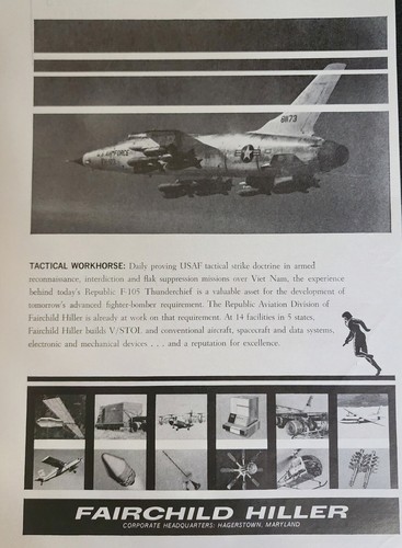 Republic F 105 F-105 Thunderchief Picture Aircraft Magazine Ad Vtg Wall ...
