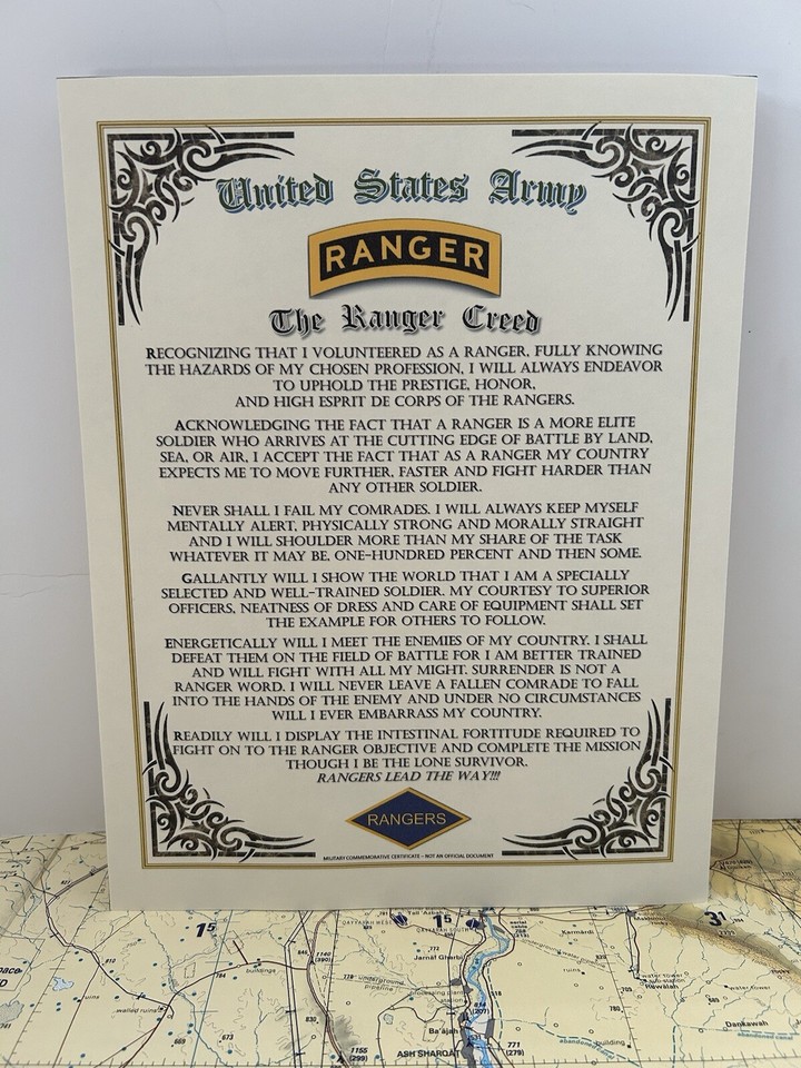 THE RANGER CREED PRINT / U.S. Army ~ Rangers Lead The Way!!! | eBay
