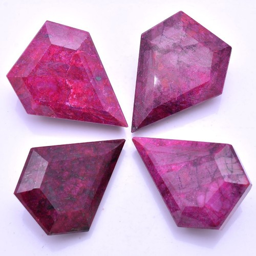 4 Pcs Natural Ruby Kite Faceted Cut Gorgeous Red 45mm-46mm Huge Loose ...