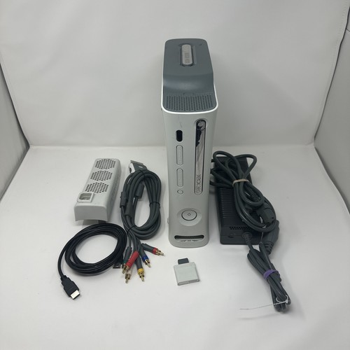 Microsoft Xbox 360 60GB White Console, Cords, Memory card No Controller ...
