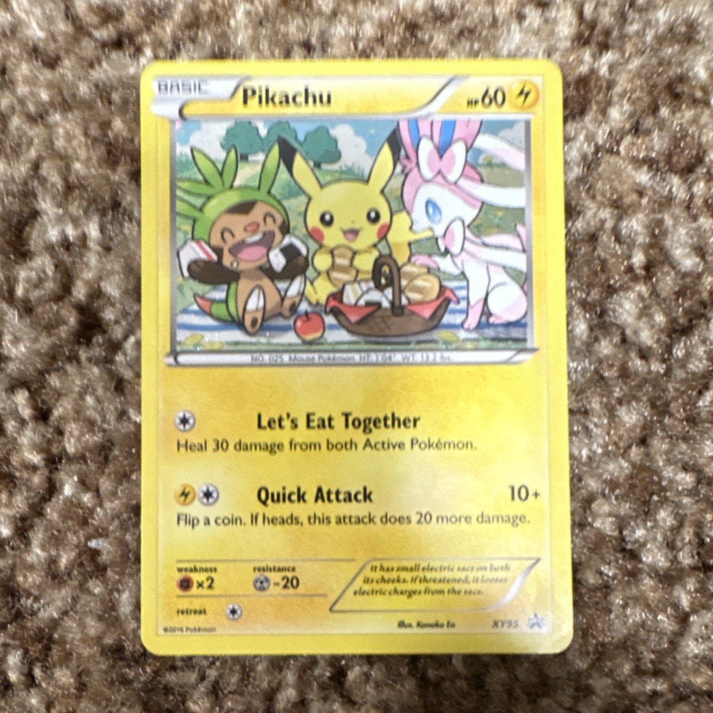 Pokémon Pikachu XY95 Basic 60 HP Quick Attack Regular Card XY Set | eBay