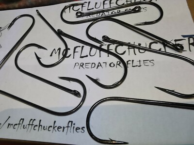 pike fly hooks size 7/0 wide gape 10 pack as used on mcfluffchucker ...