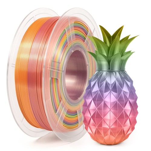 3D Printer Filament, Silk Rainbow PLA Filament 1.75 mm, Color Change ...
