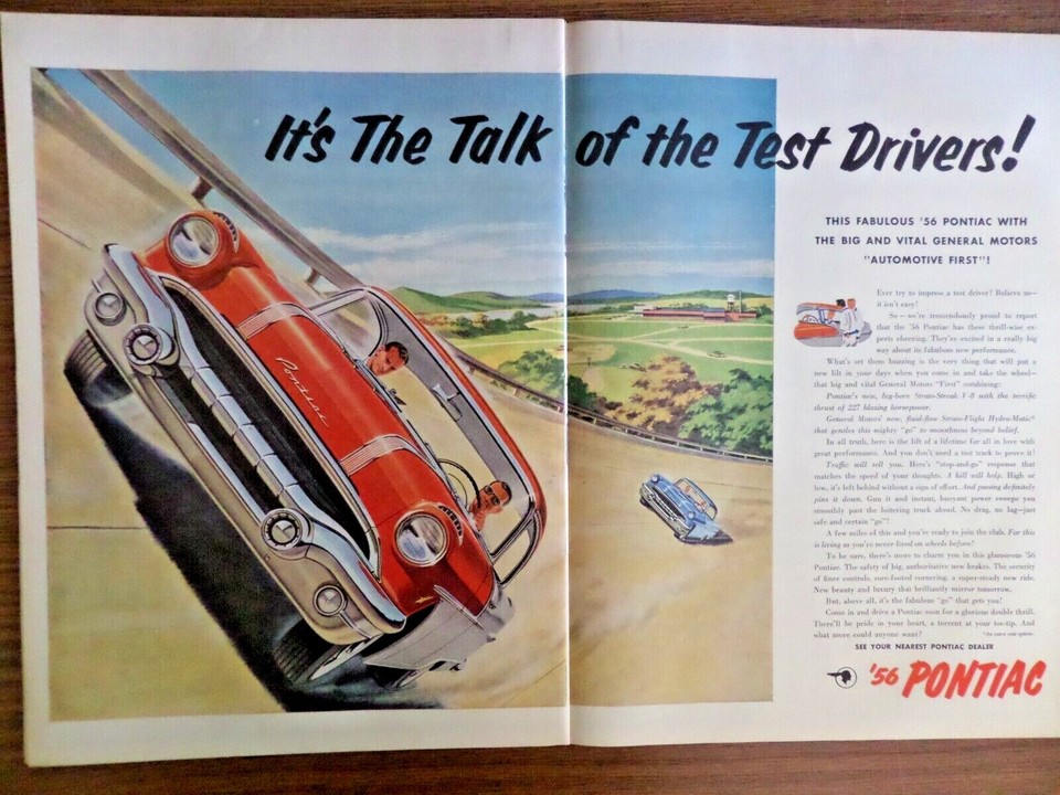 1956 Packard Clipper Ad 1956 Pontiac Ad The Talk of the Test Drivers | eBay