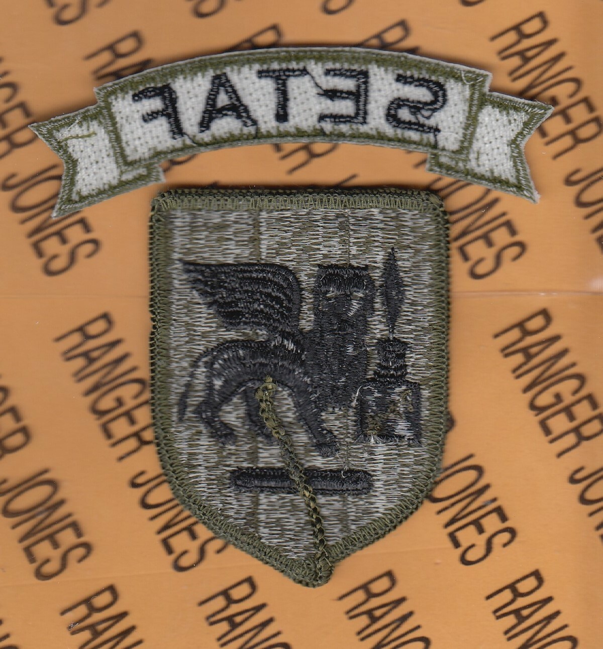 US Army Southern European Task Force SETAF OD Green & Black BDU patch w ...