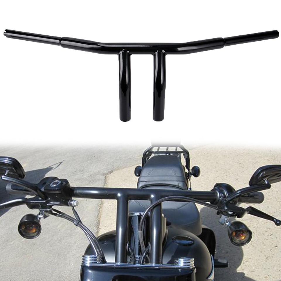 Fat 1-1/4" Black 8" Rise Pullback T-Bars Handlebars Drag For Harley ...