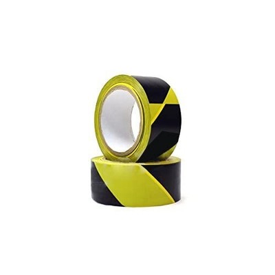 Vinyl Floor Safety Marking Tape, 2in X 36 Yd, 5mil, Pvc, Black/Yellow ...
