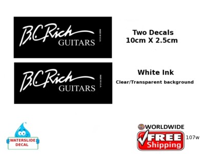 BC Rich guitar headstock Restoration decal waterslide logo 107w | eBay