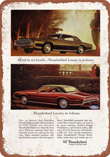 METAL SIGN - 1967 Ford Thunderbird Vintage Ad 03 - Old Retro Rusty Look ...
