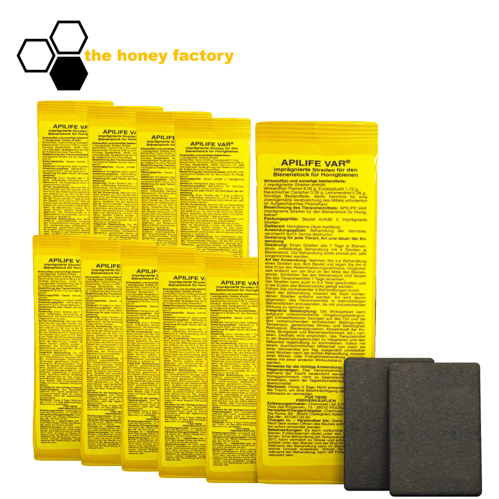 10x2 APILIFE VAR Streifen Api Life Varroa Behandlung Thymol Liebig ...
