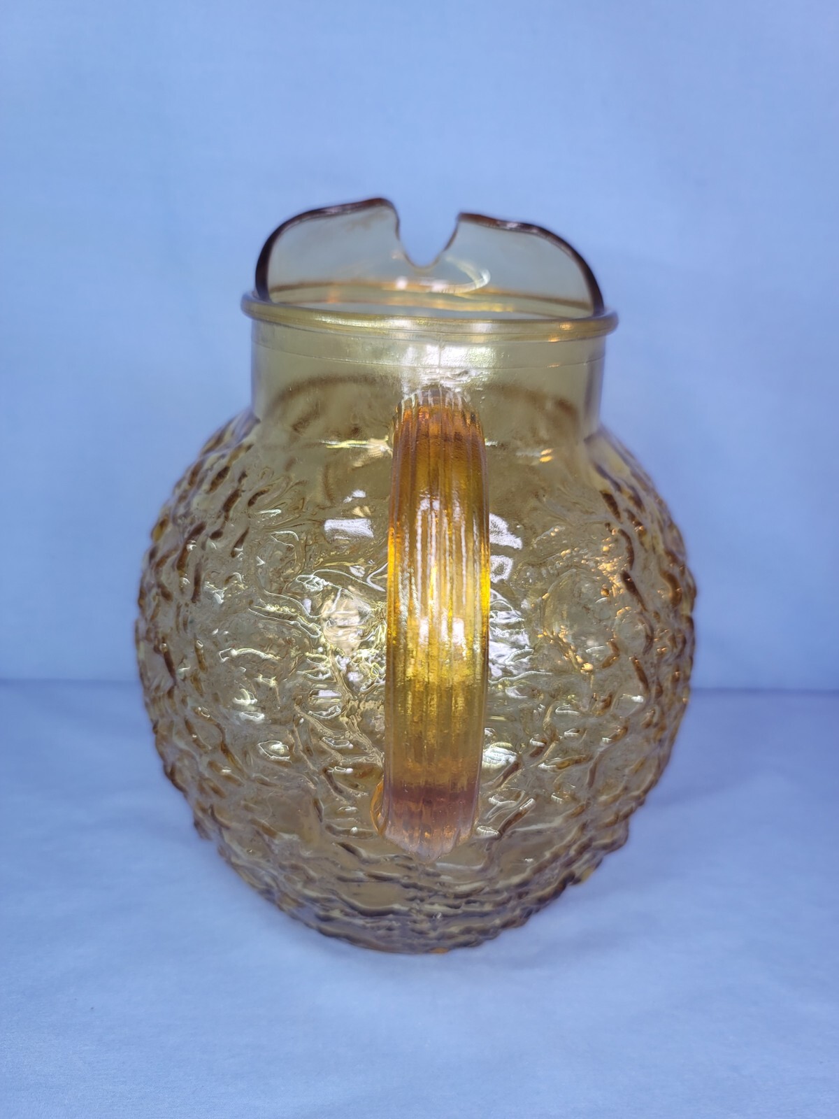 Vintage Ball Pitcher 64 oz Amber Glass Anchor Hocking Fire King Carafe ...
