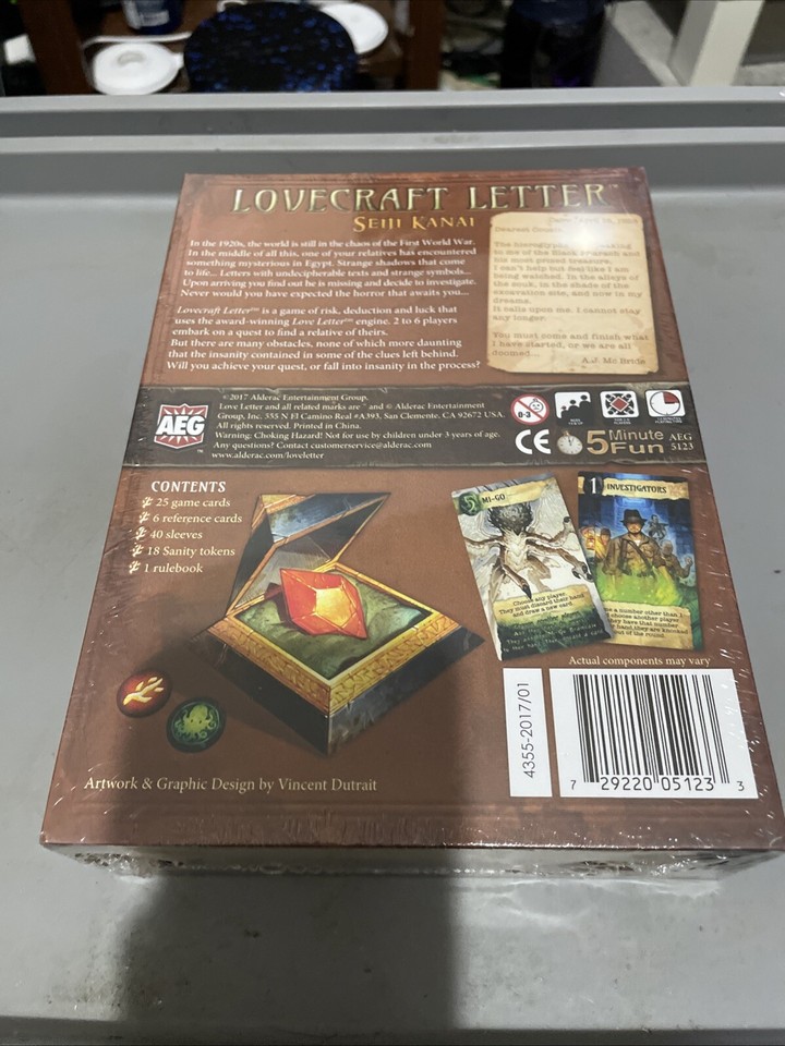 AEG Cardgame Lovecraft Letter - A Love Letter Game Box, Factory Sealed ...