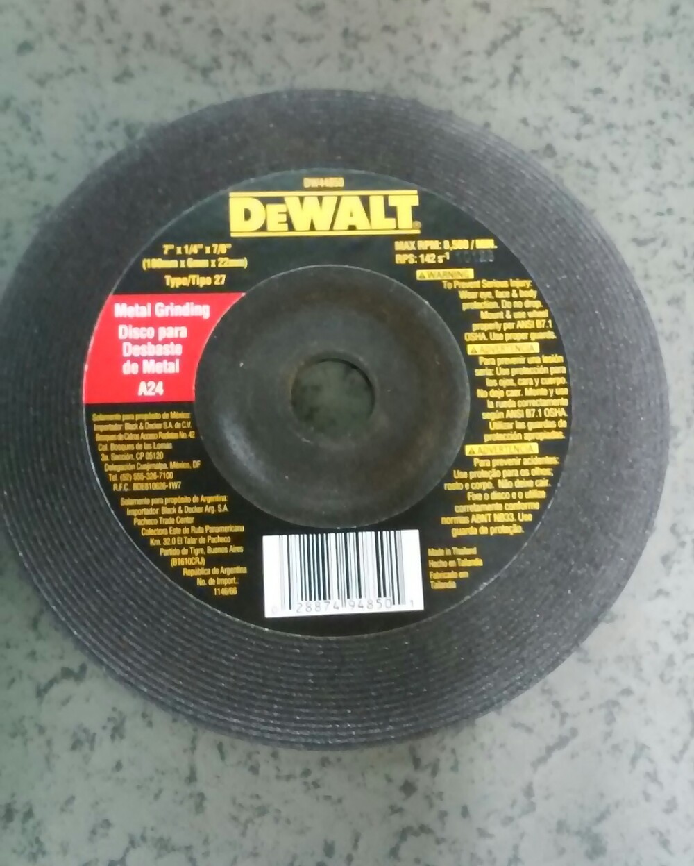 SET OF 10 PZ DW44850 Grinding Wheel Dewalt 7" /4" /8" for sale online ...