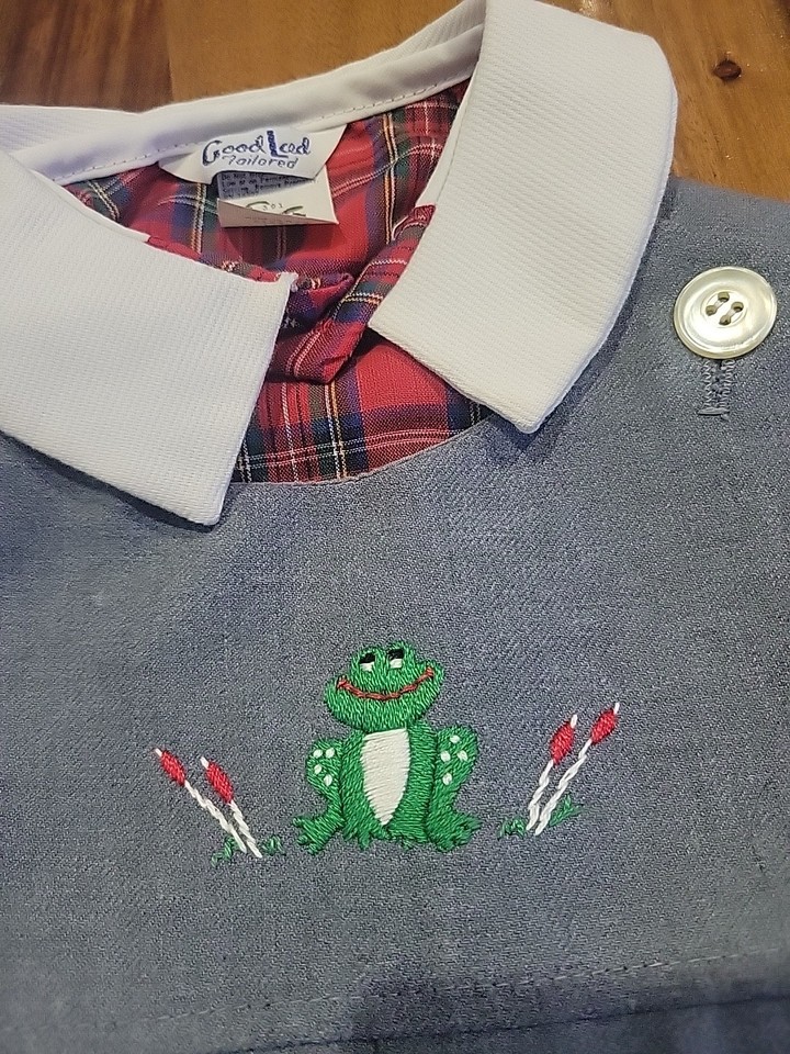 Vintage Good Lad Boy's 3T Romper Embroidered frog 🐸 Carriage 2pc Set | eBay