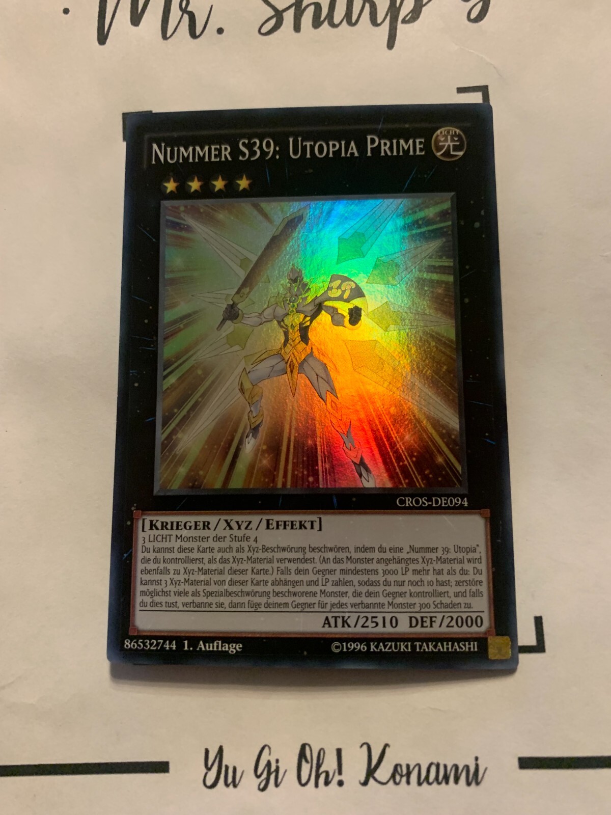 NUMMER S39: UTOPIA PRIME - 1. AUFLAGE CROS-DE094 DE Yu Gi Oh! CARD ...