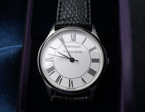Tiffany Portfolio Watch Quartz 33mm Leather Strap Award Colonial 1994 ...