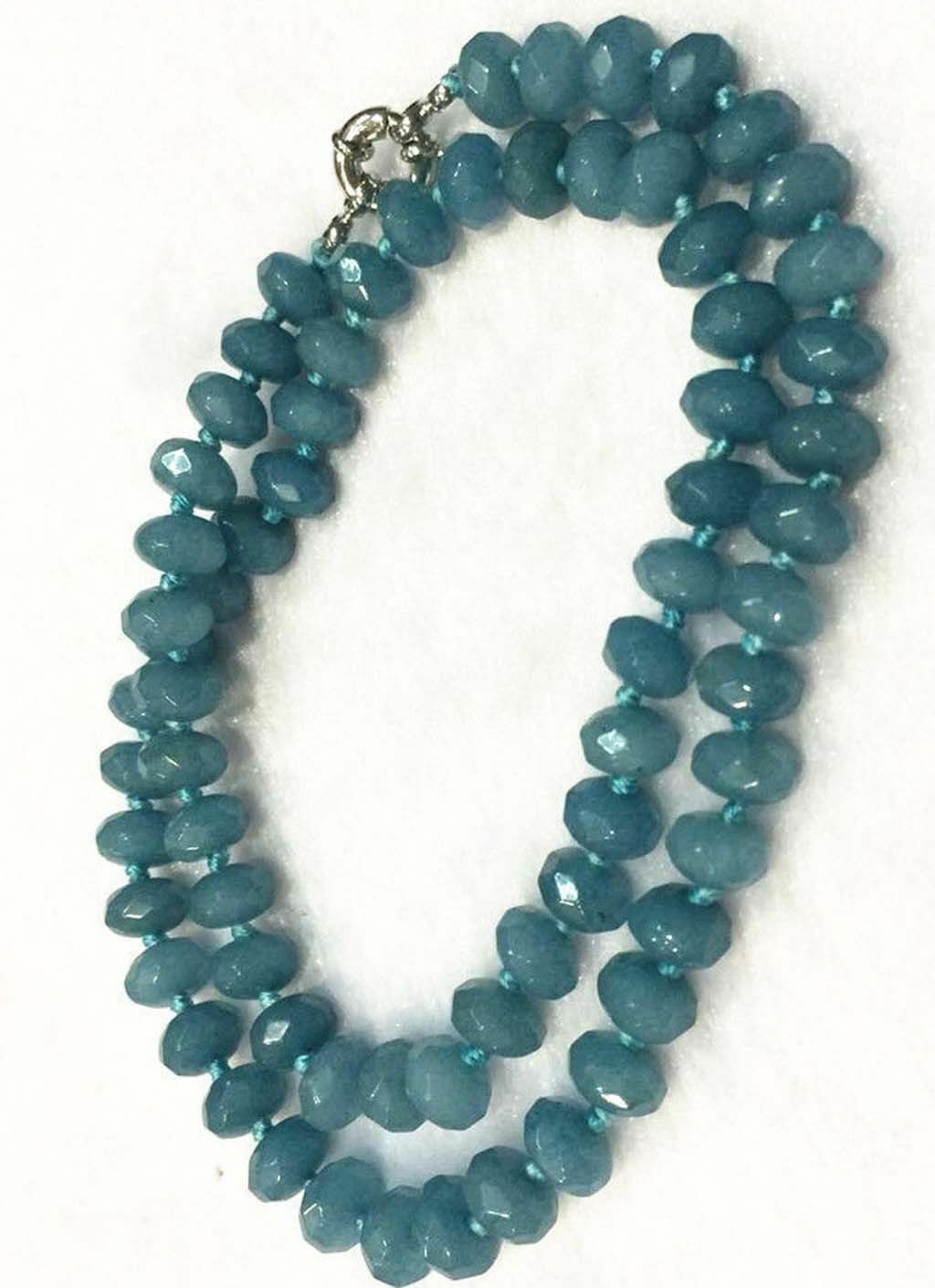 5x8mm Brazilian Aquamarine Faceted Gem Abacus Beads Necklace 18" | eBay