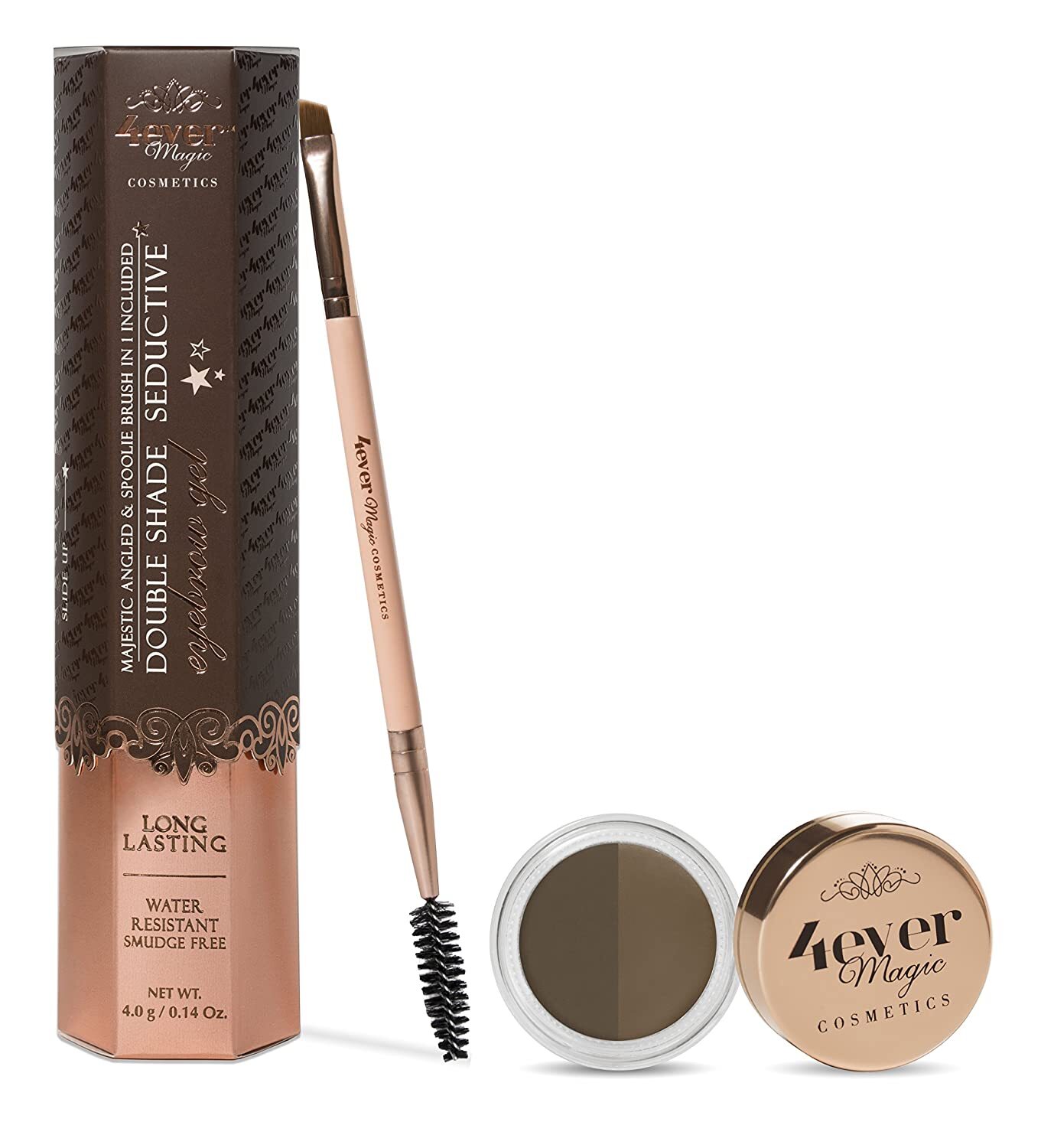 4ever Magic Cometics Double Shade Eyebrow Gel, Brush Included, Magic ...