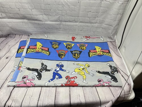 VTG New Power Rangers Twin Flat Bed Sheet 1994 Saban Fabric 90s | eBay