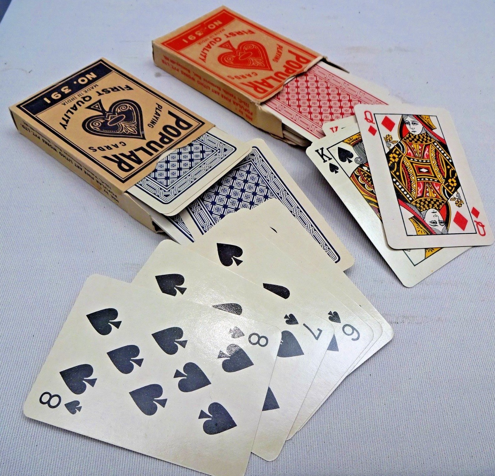 POPULAR PLAYING CARDS VINTAGE FIRST QUALITY MADE IN INDIA RARE ...