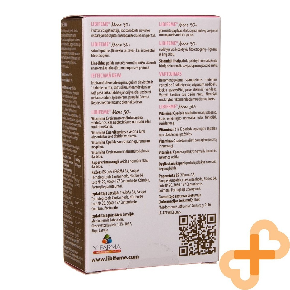 LIBIFEME MENO 50+ Menopause Support Supplement Women 30 Tablets Vitamin ...