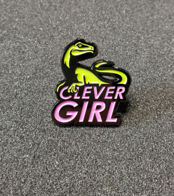 Jurassic Park Clever Girl Velociraptor Green & Pink Pin 1 inches | eBay