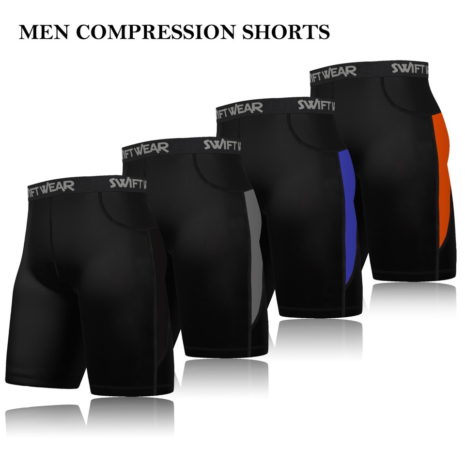 Mens Compression Boxer Shorts Base layers Sports Briefs skin fit gym ...