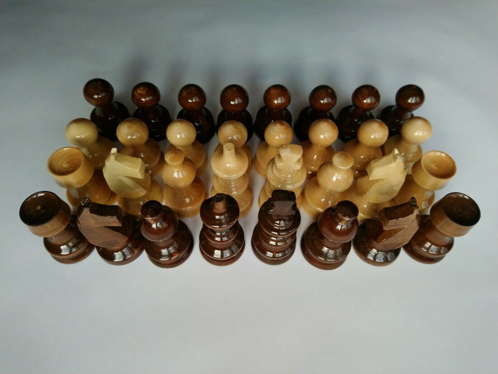 New beautiful handmade hazel wood chess piece set brown King is 2.24 in ...