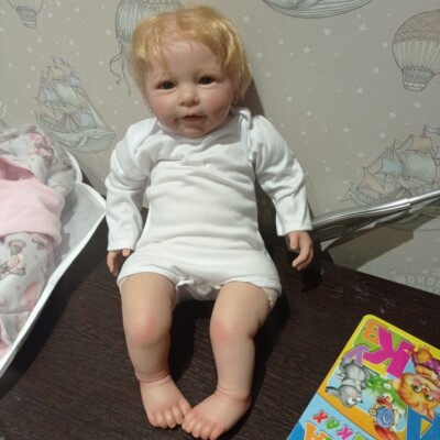 22" Adorable Cloth Body Lifelike Realistic Toy Toddler Reborn Baby ...