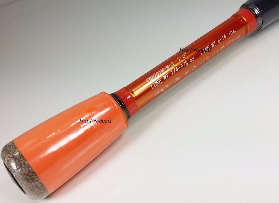7' MEDIUM SPINNING Carrot Stix ORANGE Alpha Bass Fishing Rod CWA701M-M ...