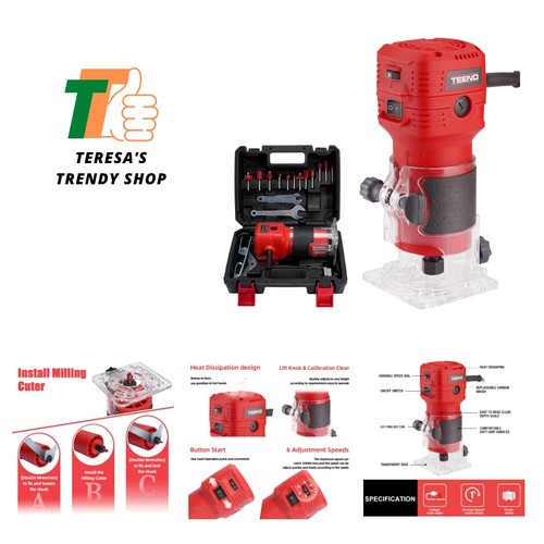 Wood Router, 650W 110V Compact Router Tools for Woodworking, 32000 RPM ...