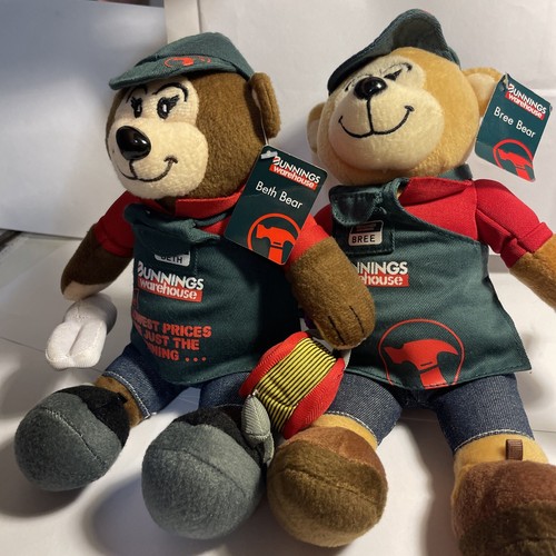 BUNNINGS WAREHOUSE BREE & BETH PLUSH SOFT TOY BEAR LOT VGC FREE OZ POST ...